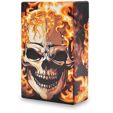 Cigarettfodral Dödskalle Eldsflammor & Skull Cult