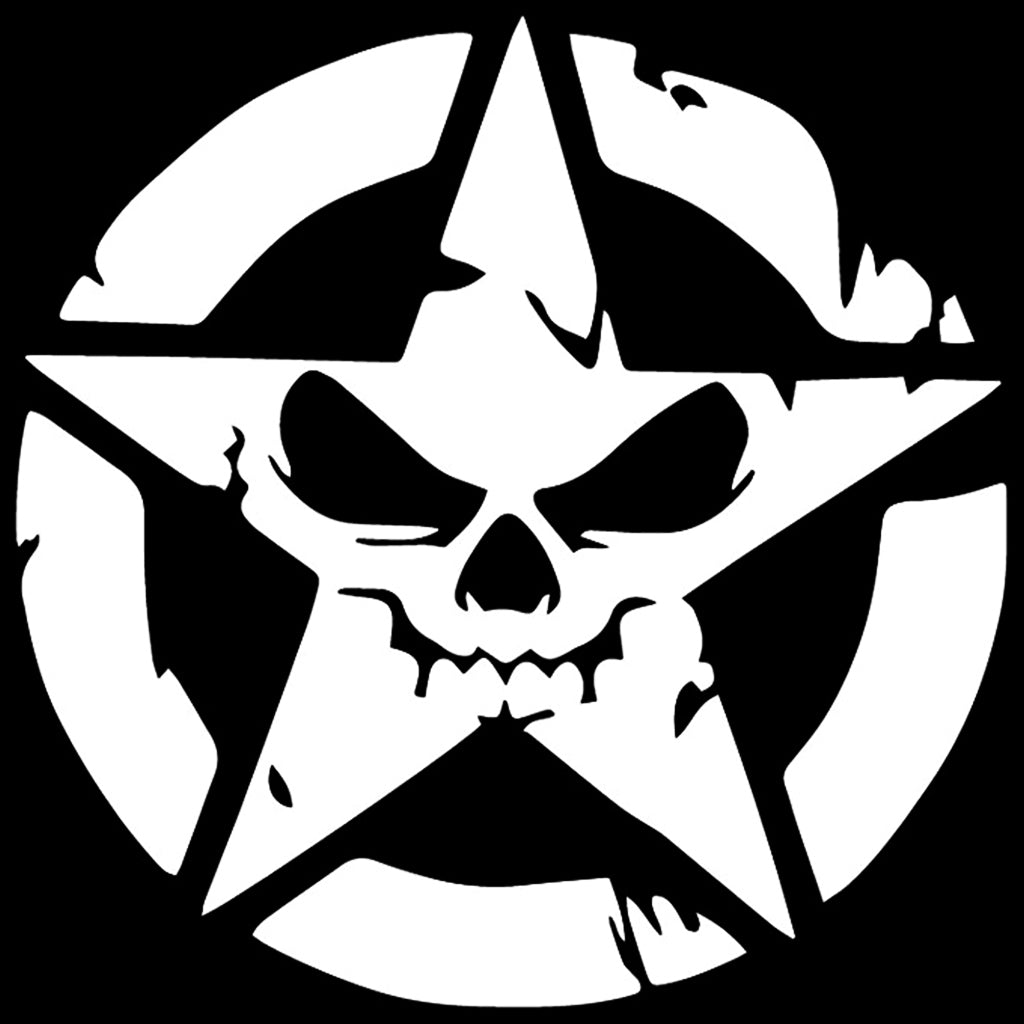 Svart Klistermärke Dödskalle & Skull Cult