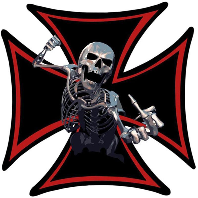 Malteserkors Sticker Skelett | Skull Cult