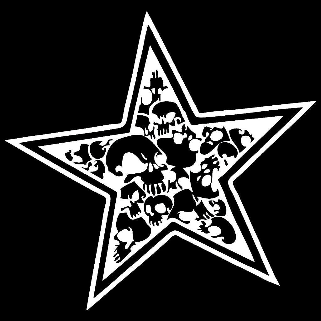 Stjärna Dödskalle Klistermärke & Skull Cult